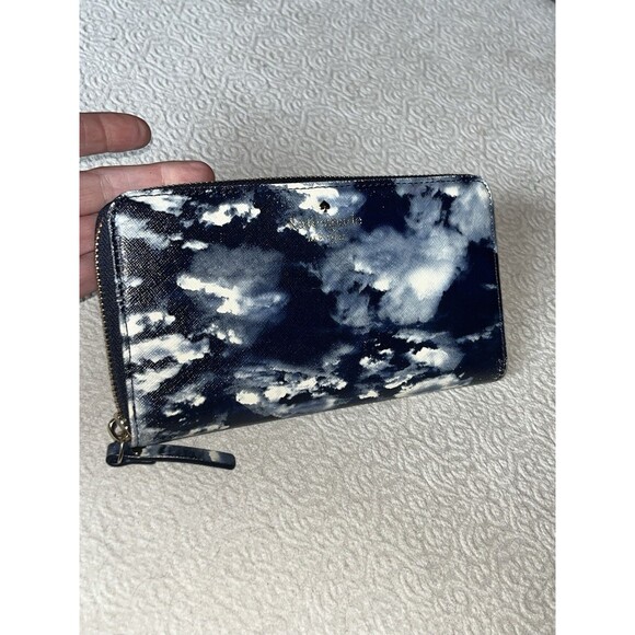 Bags | Kate Spade Ny Cloud Tie Dye Wallet Blue Zip Around | Poshmark